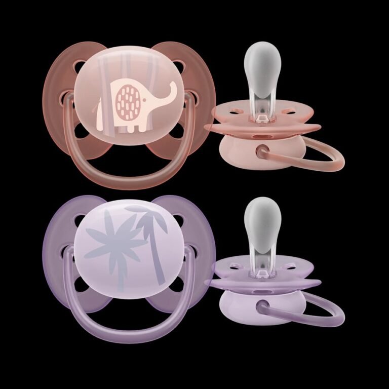 Ultra Soft Soother Girl Coral/Purple 0_6m - Yassine Stores Beirut